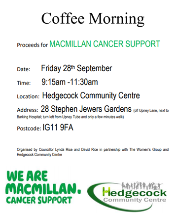 Coffee Morning – Macmillan Cancer Support